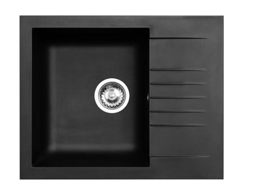 Ausmann Fibre Mini évier noir réversible avec égouttoir 62x50cm ...