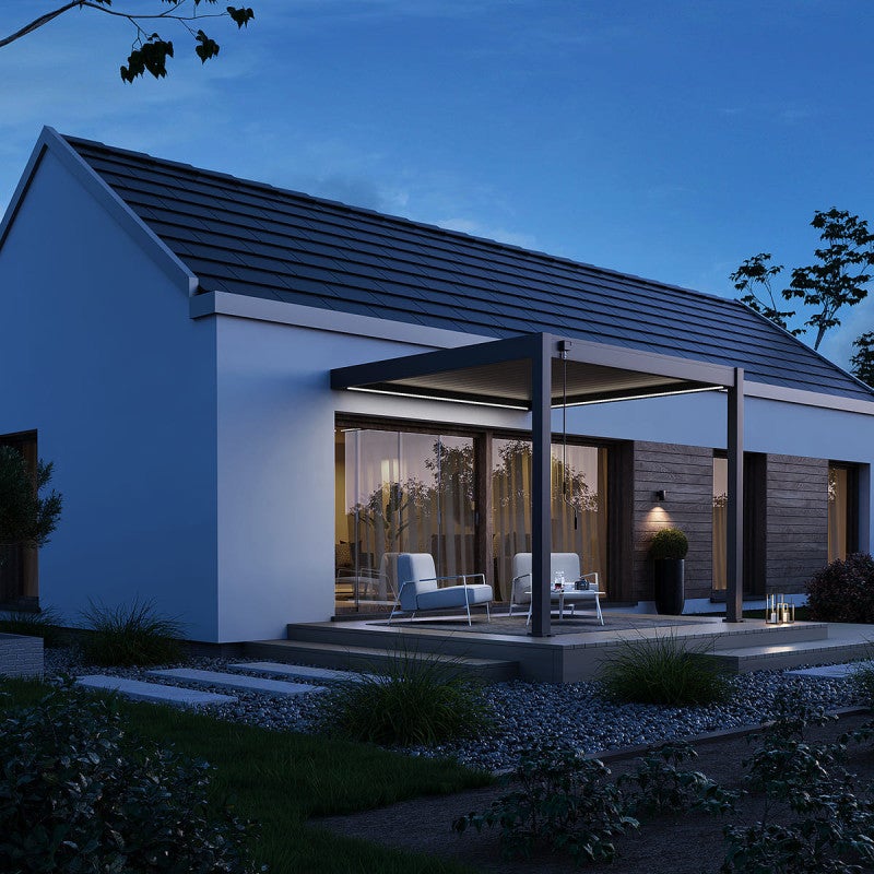 Pergola bioclimatica Ombréa VS 3x3M addossata – Antracite V2 | Leroy Merlin