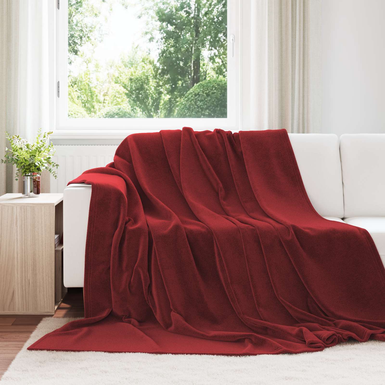 Couvertures à jeter 6 pcs Rouge Bordeaux 220 x 240 cm Toison vidaXL ...