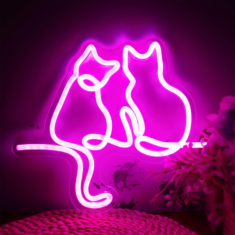 Lumière au Néon, Lumière de Signe de Chat LED en Forme de Décor ...