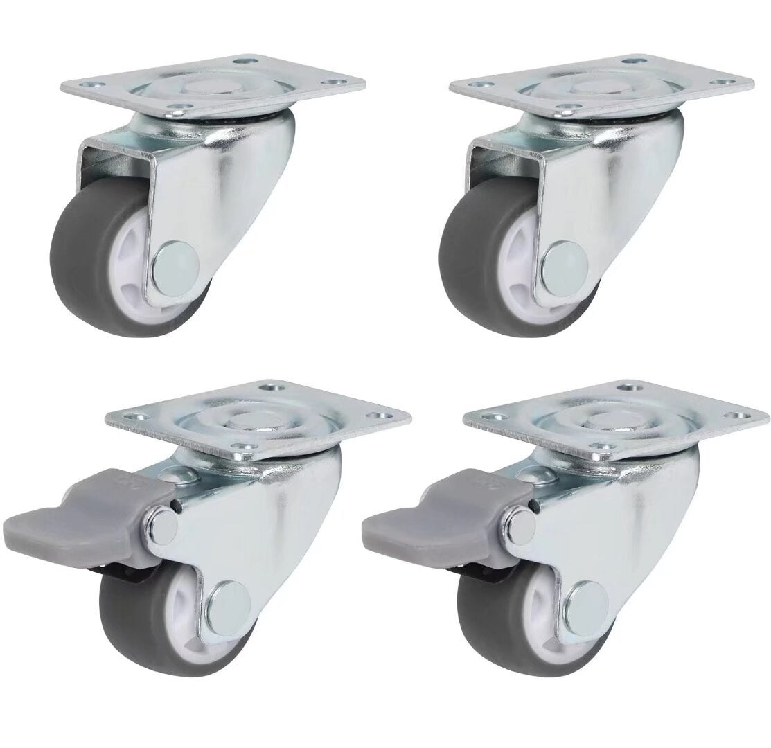 Lot de 4 Noir roulettes Pivotantes 25MM + 2 Roues avec Frein et 2 ...