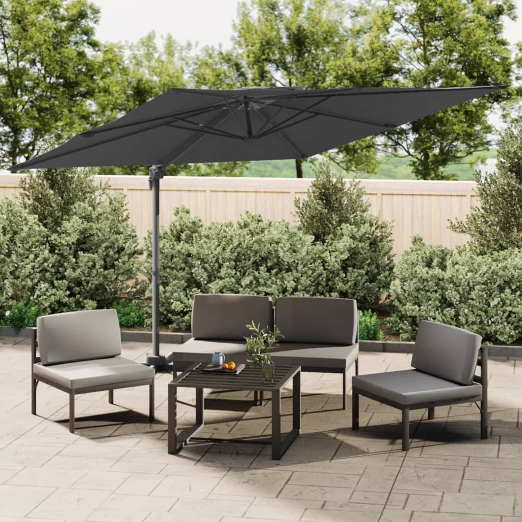 Parasol cantilever à double toit Anthracite 400x300 cm vidaXL | Leroy ...