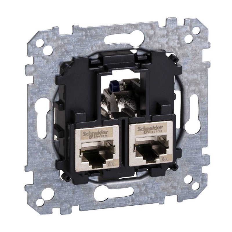 Mécanisme double pour prise RJ45 D-Life Schneider Electric - Équipé S ...