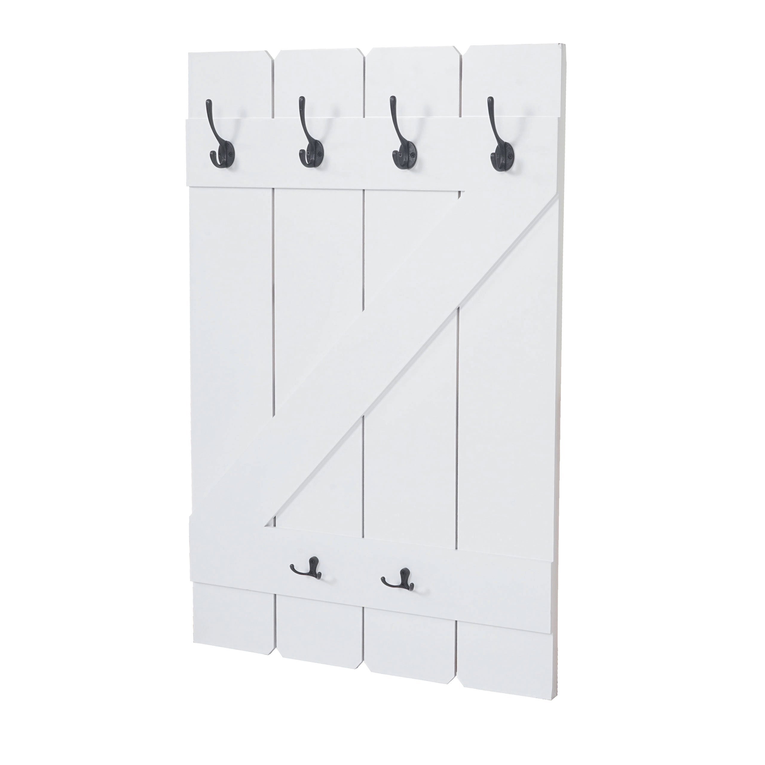 Perchero de pared paneles decorativos 6 ganchos 91x60cm blanco 04 ...