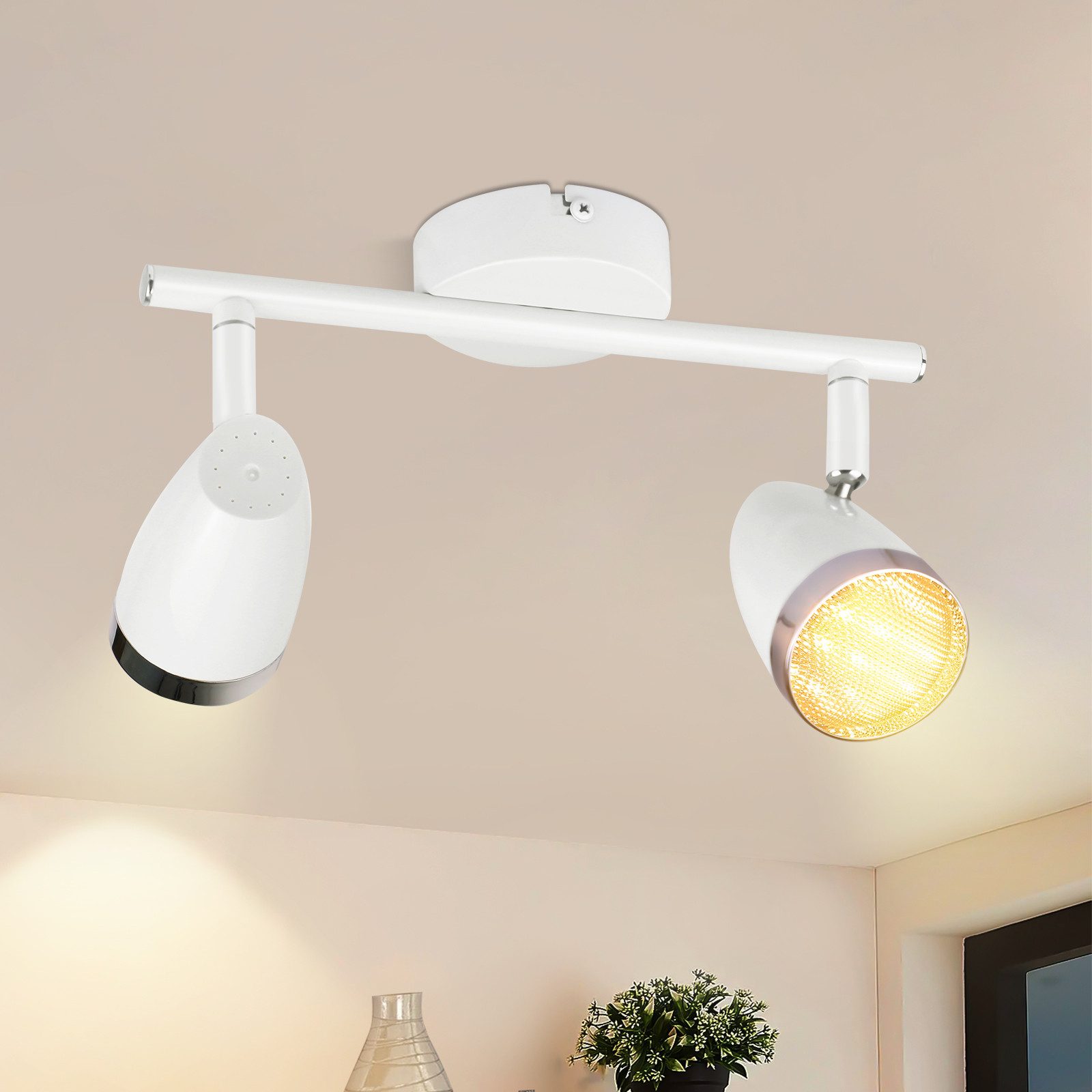 NETTLIFE Foco de techo LED 2 bombillas modernas 4W blanco cálido 3000K | Leroy Merlin