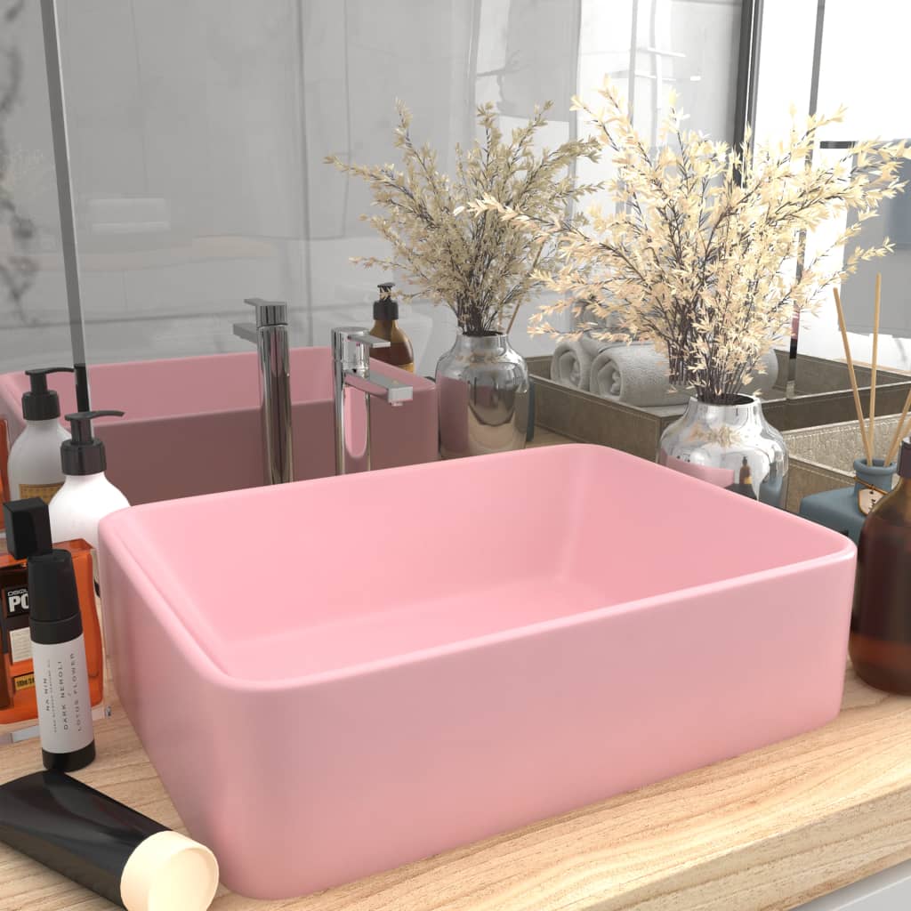 Maison Exclusive - Lavabo de luxe Rose mat 41x30x12 cm Céramique ...