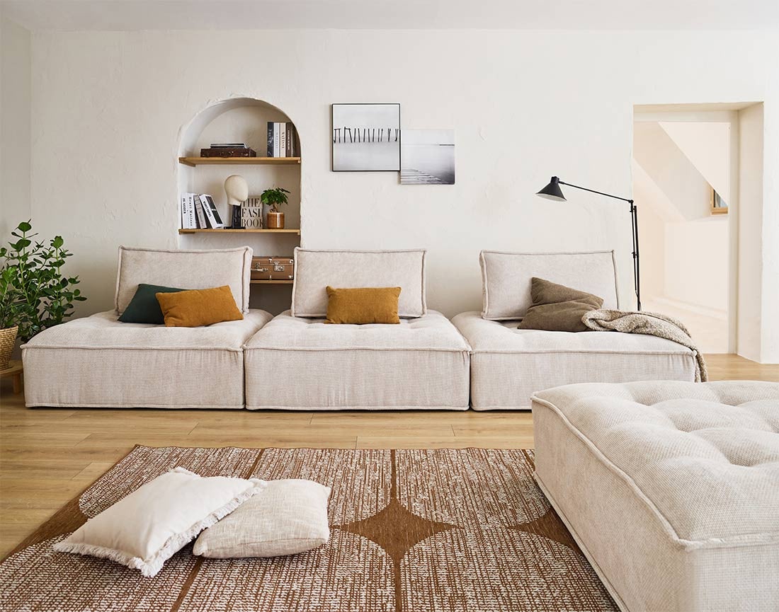 Marisol - pouf modulable - velours texturé | Leroy Merlin