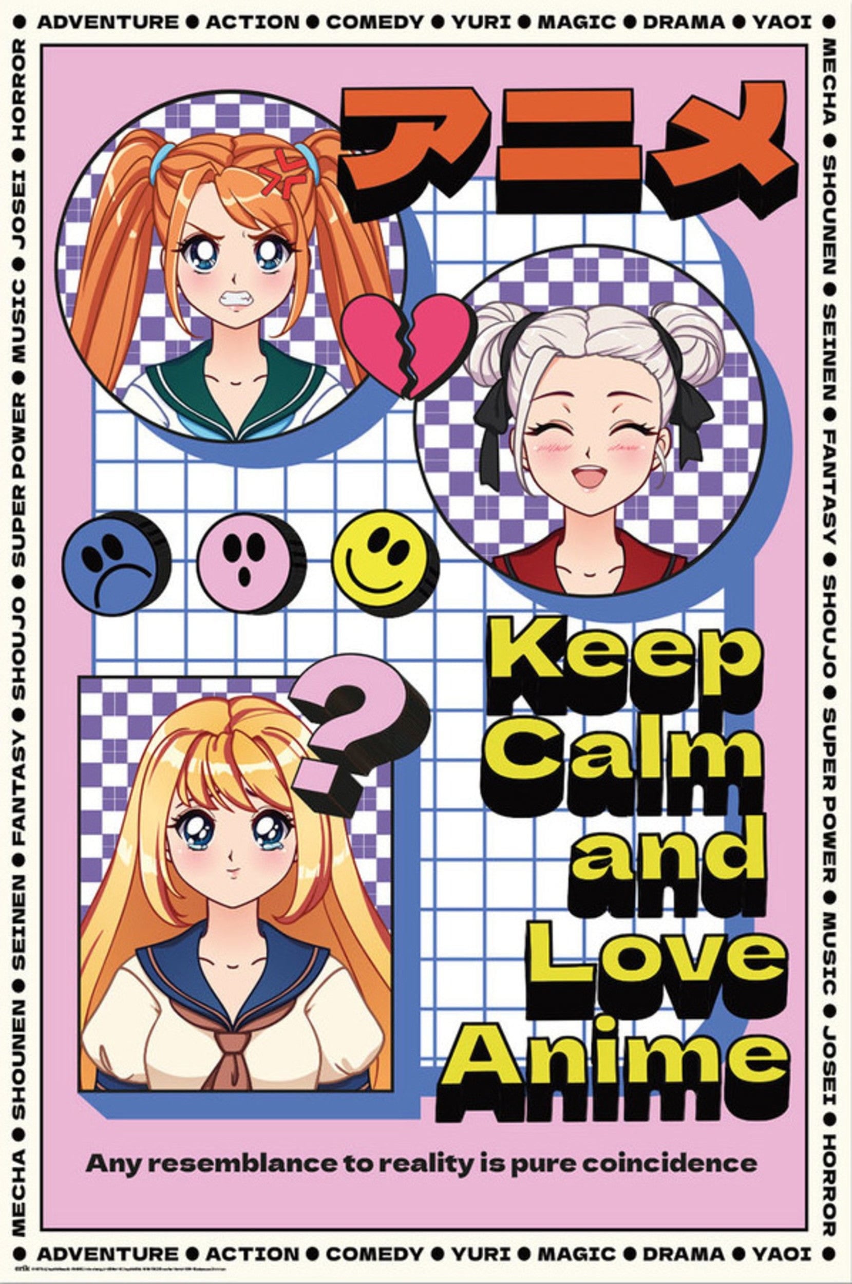 Poster Keep Calm and Love Anime 61x91.5cm | Leroy Merlin