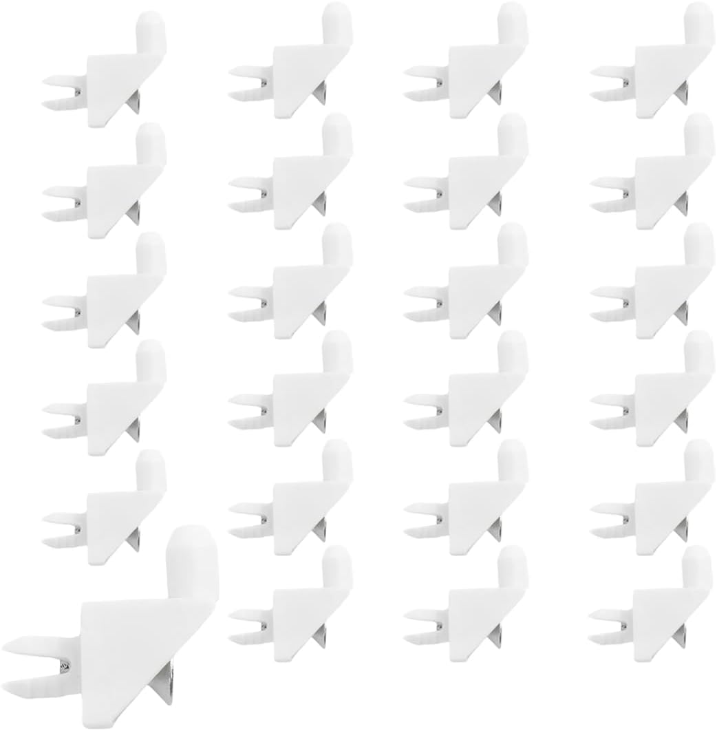 Juego de 24 soportes para estantes blancos con 24 tornillos de repuesto ...