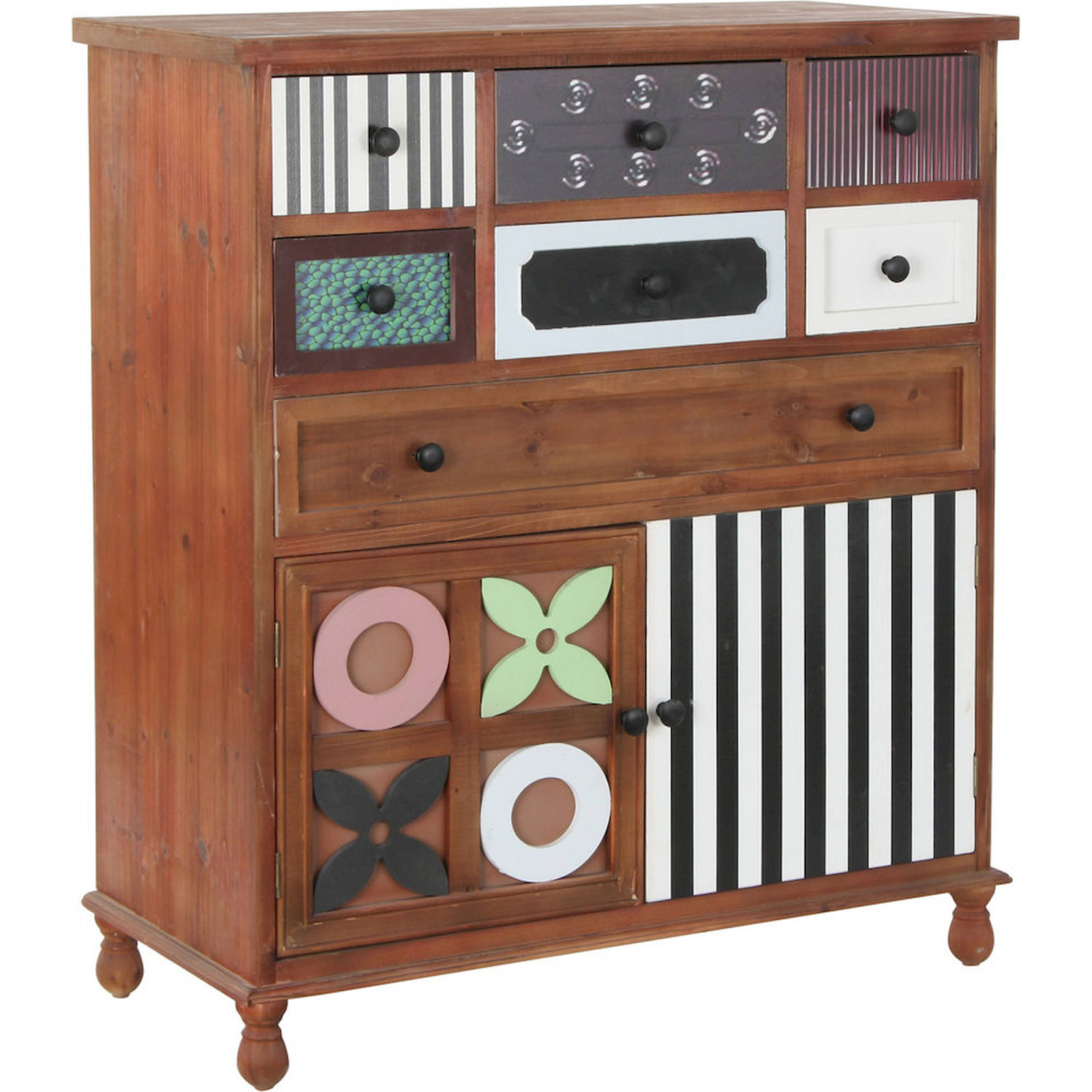 Commode originale multicolore pour rangement créatif 90 x 40 x 104 cm ...