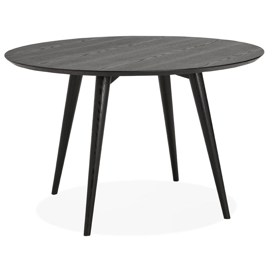 Table à dîner ronde 'SWEDY' en bois noir - Ø 120 cm | Leroy Merlin