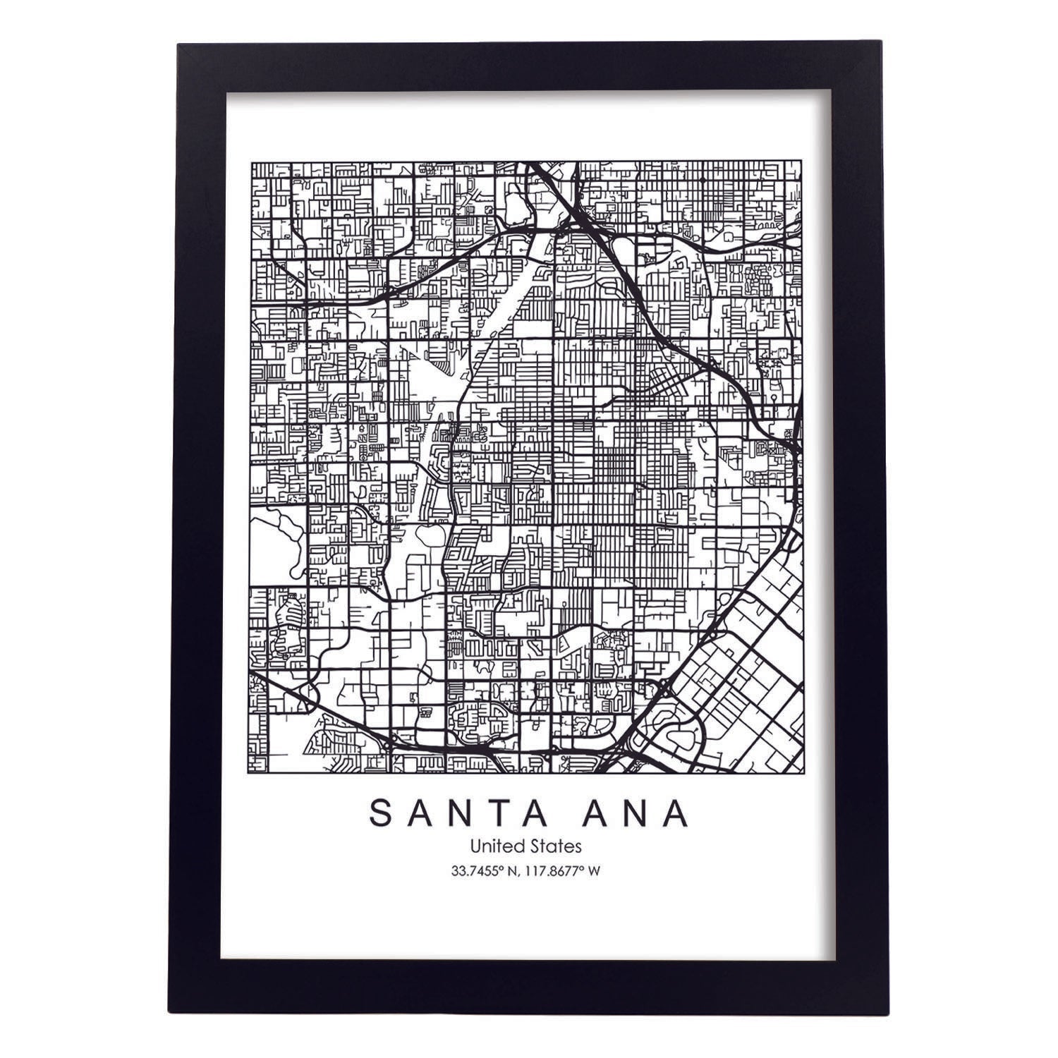 Poster Con Mapa De Santa Ana Lámina De Estados Unidos Con Imágenes De ...