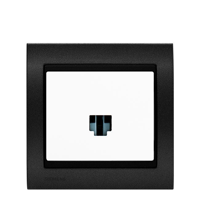 Prise Informatique RJ45 Blanc Delta Iris + Plaque Métal texturé Alu ...