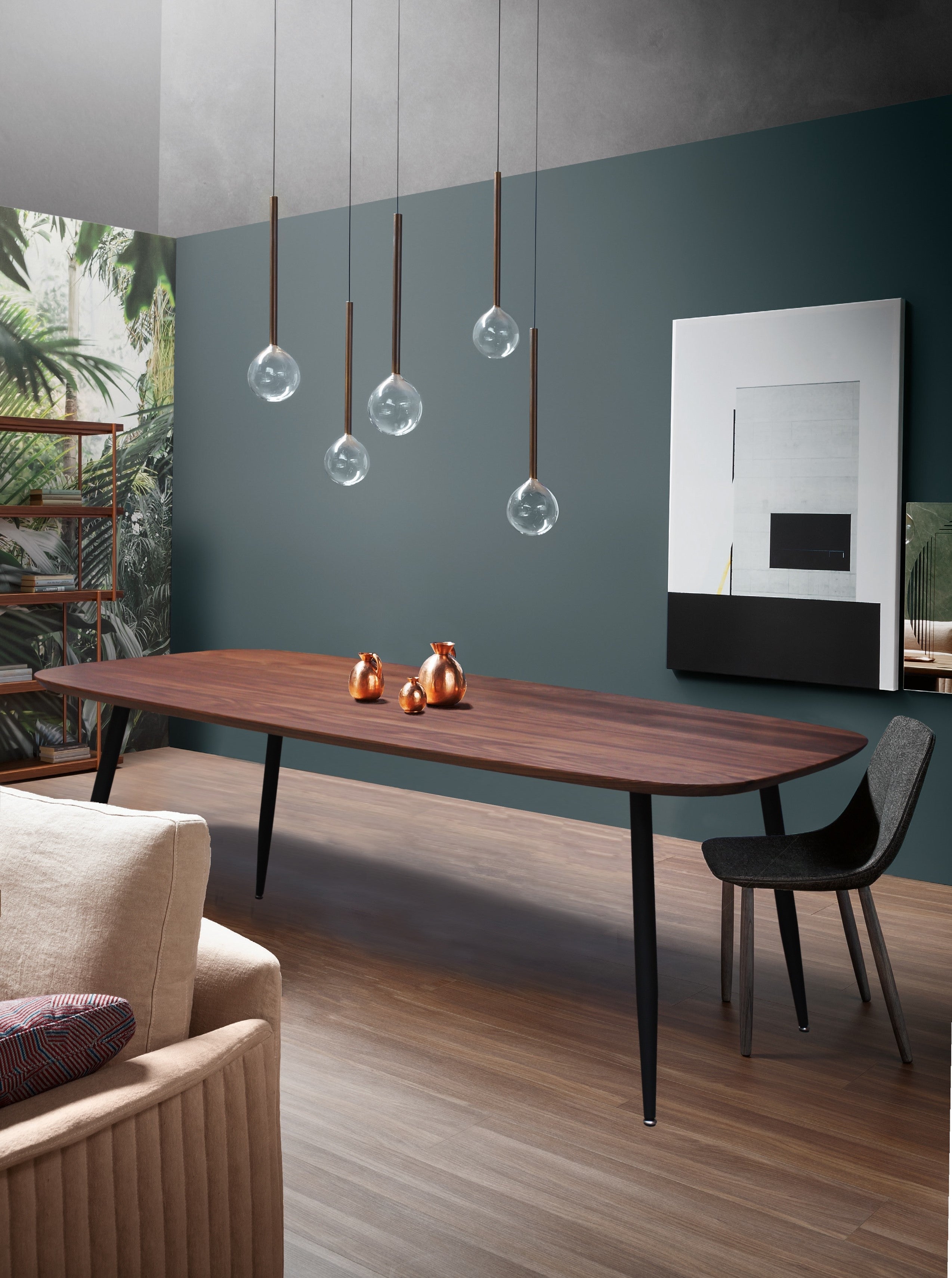 Table de repas noyer massif et métal - 200L x 100P | Leroy Merlin