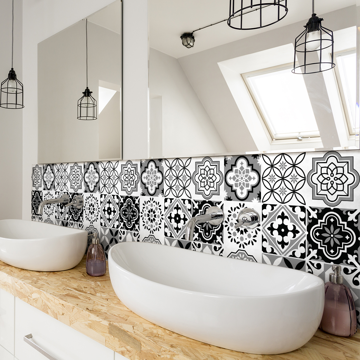 Sticker Mural Carrelage adhésif Cuisine Salle de Bain - 9 STICKERS ...