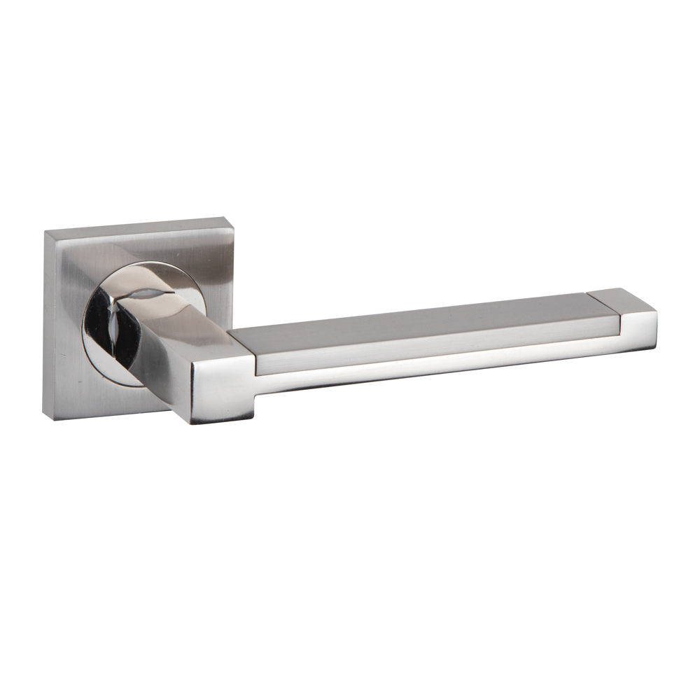 Poignée de Porte en Zamak Modèle 610 Rosace Carrée Finition Nickel ...