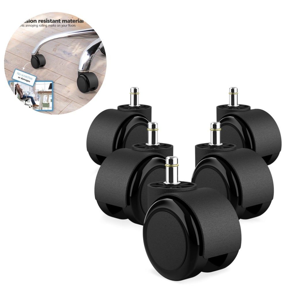 Chaise de bureau à roulettes souples - Lot de 5 pièces - roulettes ...