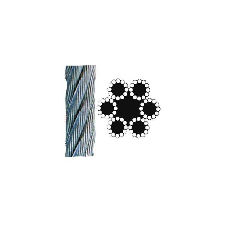 Corde en Acier Galvanisé 72 Fils Rouleaux 10 M dia. 3mm | Leroy Merlin
