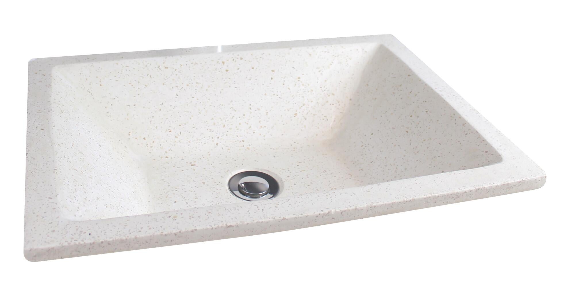 ONDEE - Lavabo rectángulo para colocar TAMARA - Crema - 40cm - Terrazzo ...