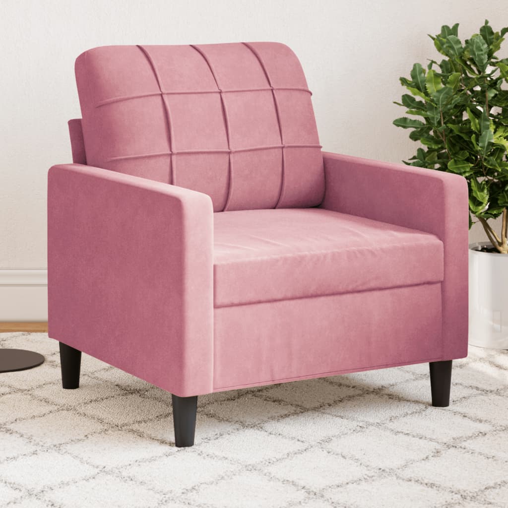Fauteuil Rose 60 cm Velours | Leroy Merlin