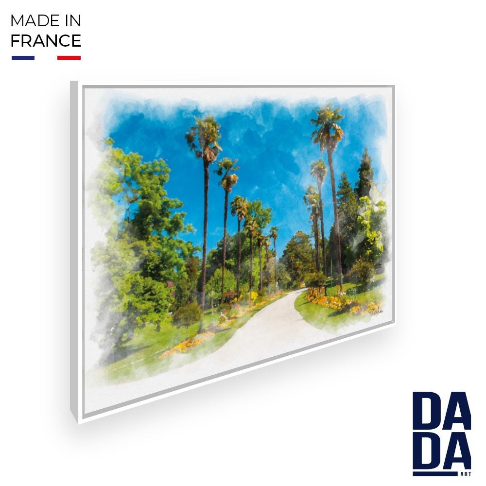 Tableau Jardin de Tarbes / 45x60cm / Cadre Blanc / Fabriqué en France ...