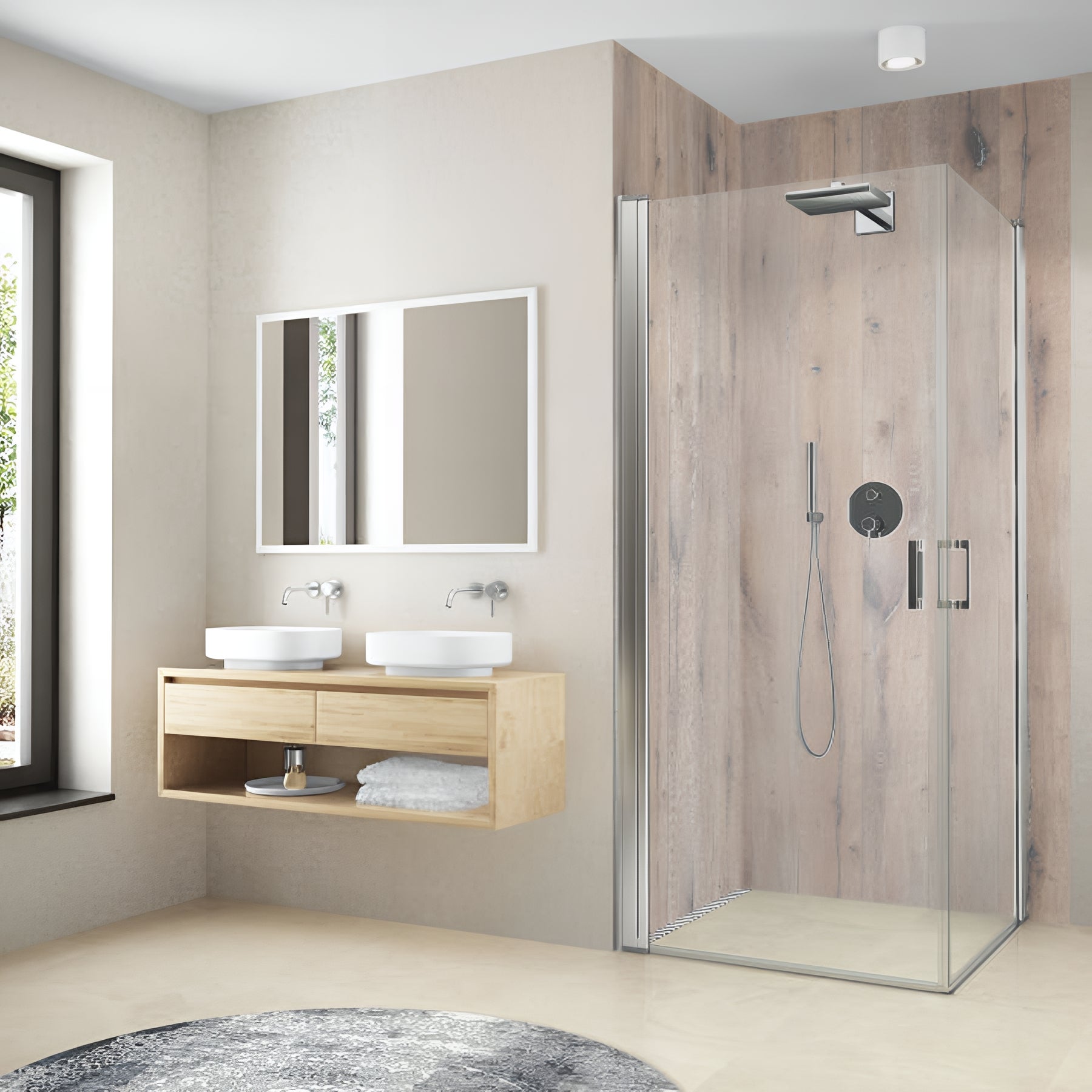 Pared de ducha giratoria anchura 75cm altura 200 cm perfil plata pulido ...