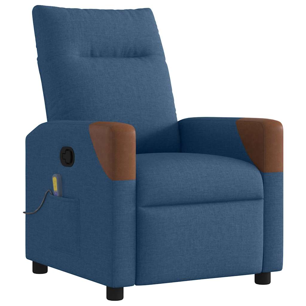 Sillón reclinable de masaje de tela azul - COMFORTXL | Leroy Merlin