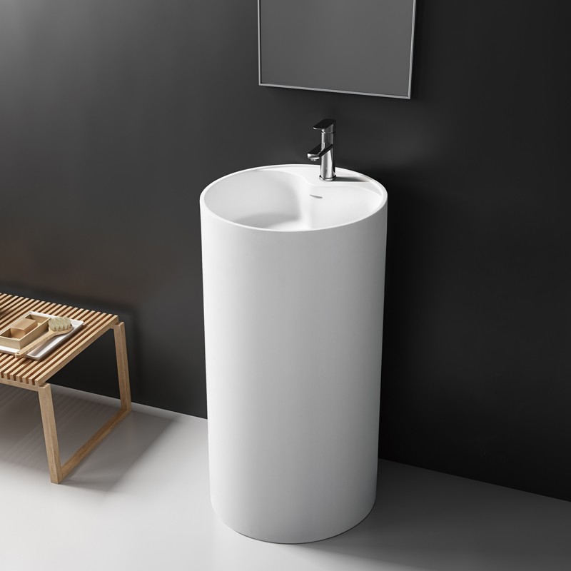 TOTEM 45 - Lavabo colonne en Solid Surface 45 x 45 x 90(h) cm | Leroy Merlin