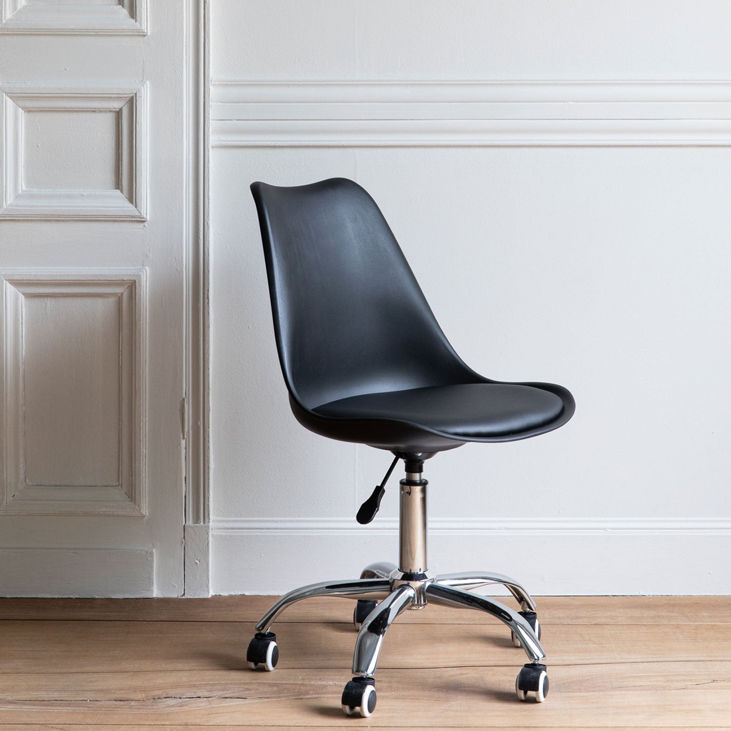 Chaise de bureau réglable en hauteur noire ANNE | Leroy Merlin