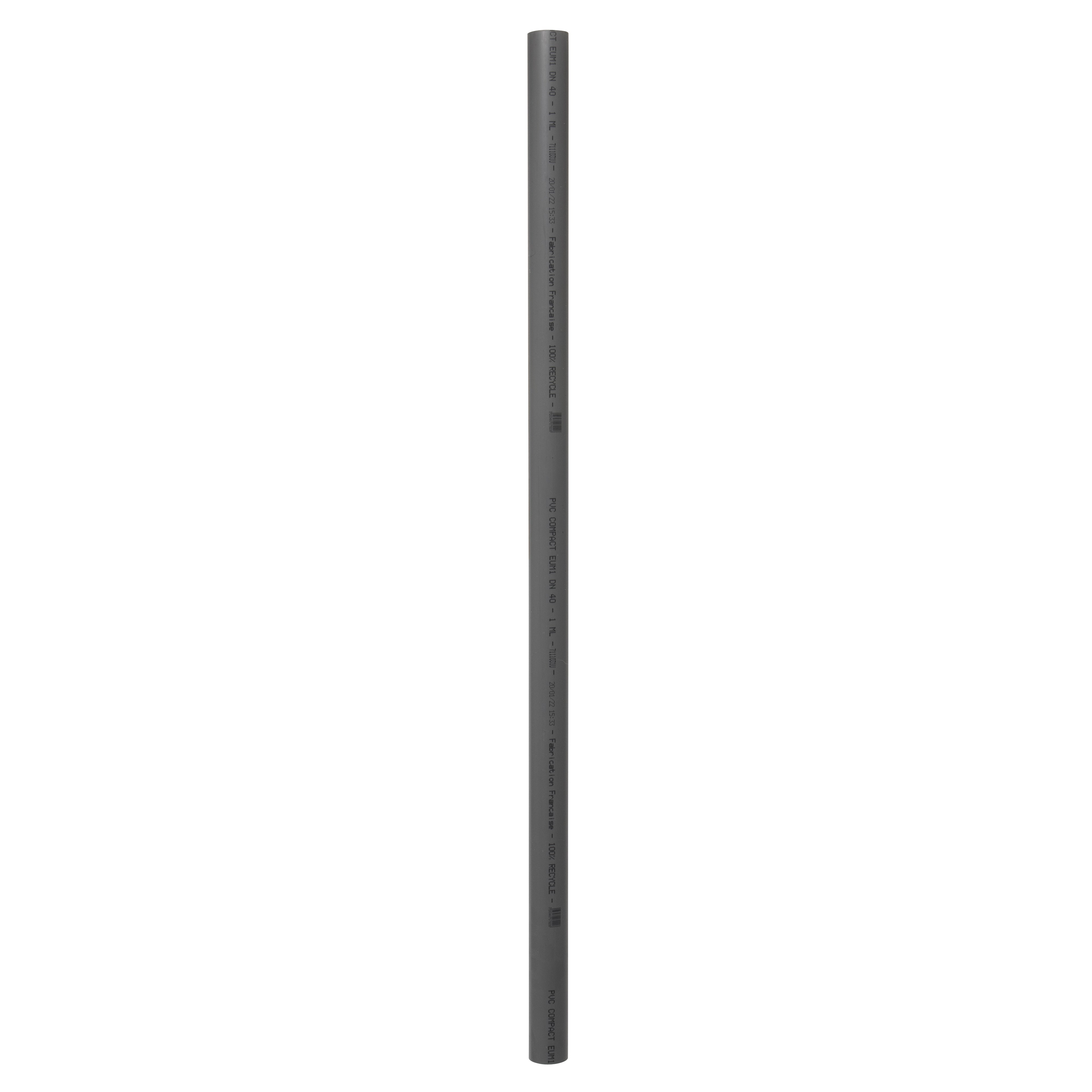 Tube PVC drainage JARDIBRIC 40 mm 1 m gris pour eaux usees | Bricoman
