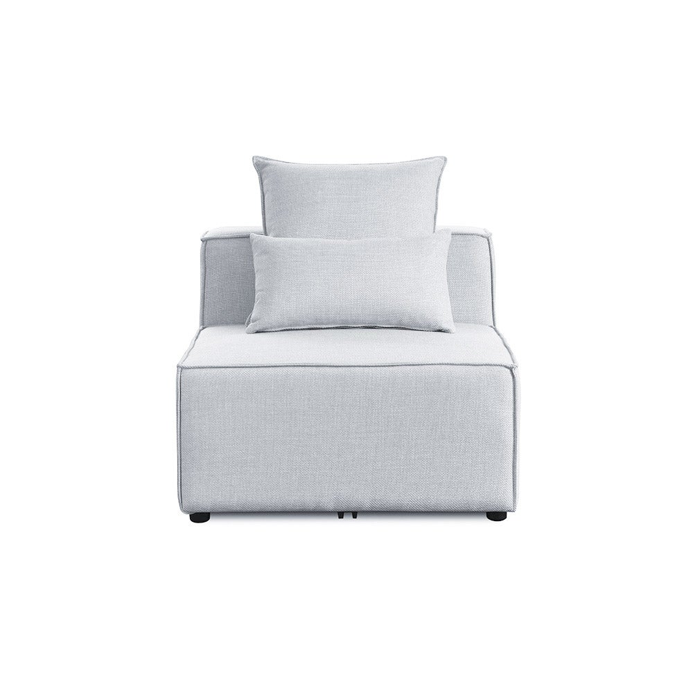 HOME DELUXE - Canapé central VERONA - Gris clair, env. 87 x 70 x 120 cm ...