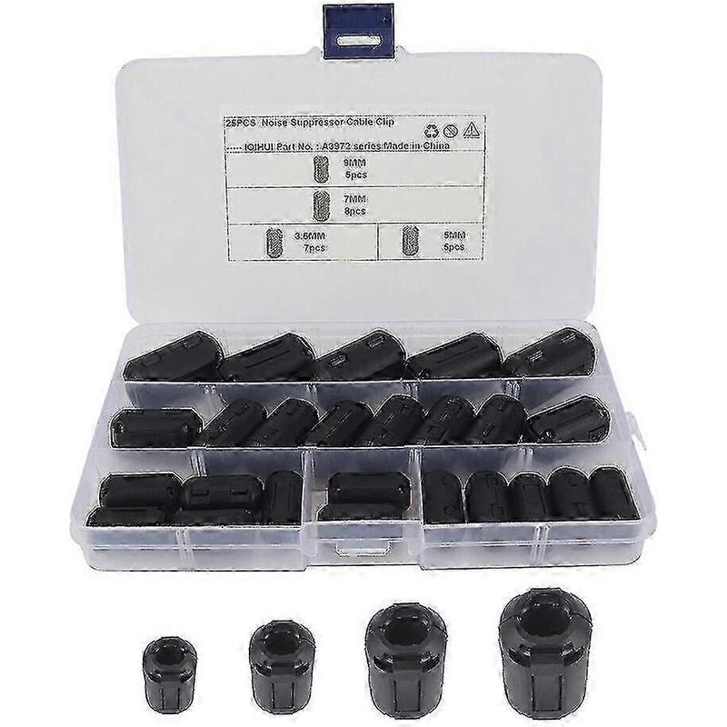 Lot de 25 anneaux de ferrite pour cordon d'alimentation, filtres anti ...