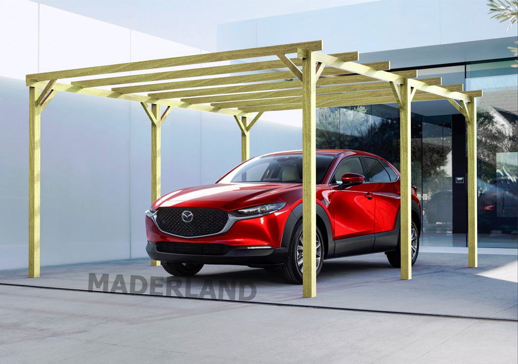 Carport bois NICE • 510x300 cm • traité | Leroy Merlin