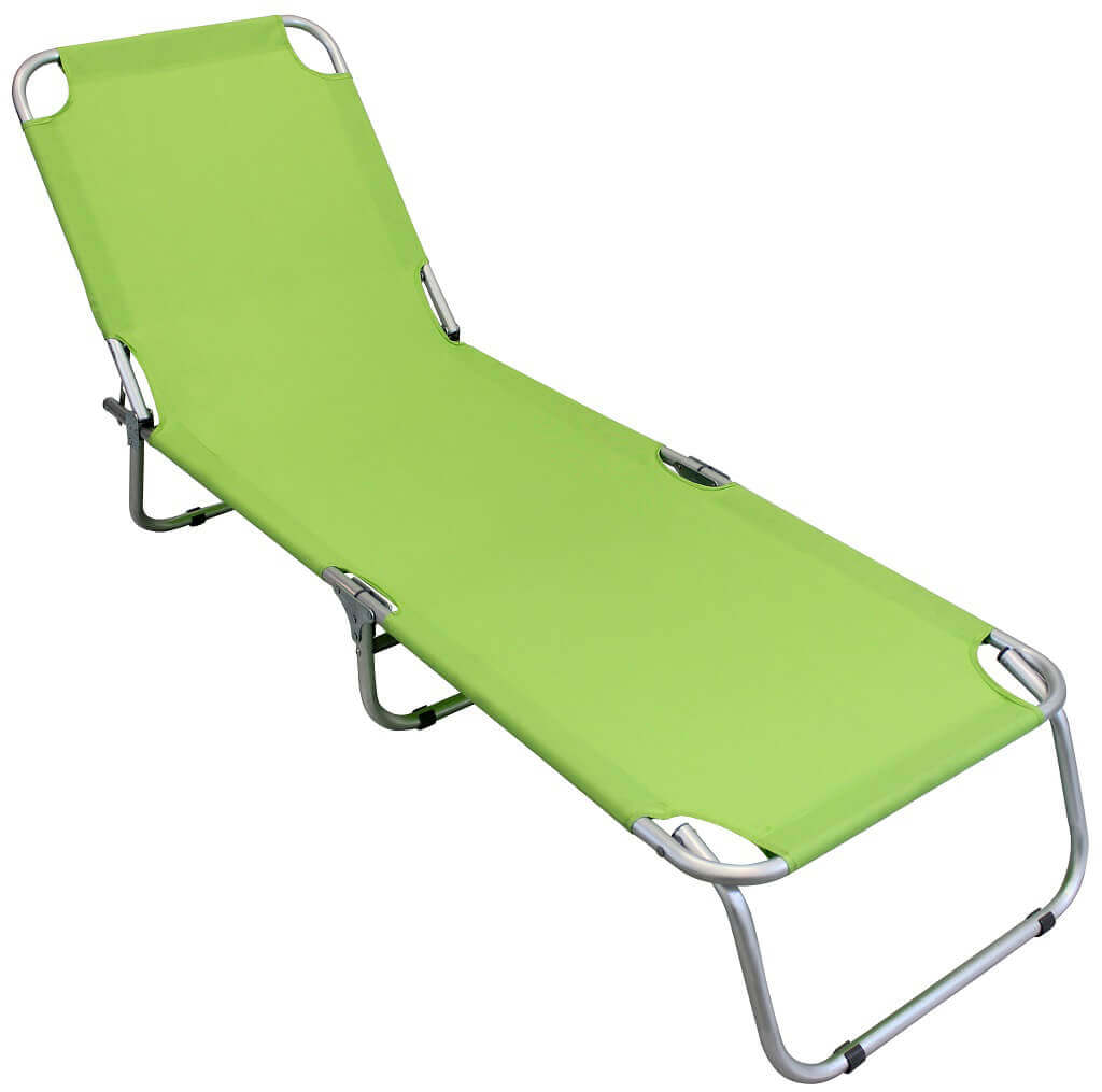 Lit de plage pliant en aluminium vert Aday | Leroy Merlin