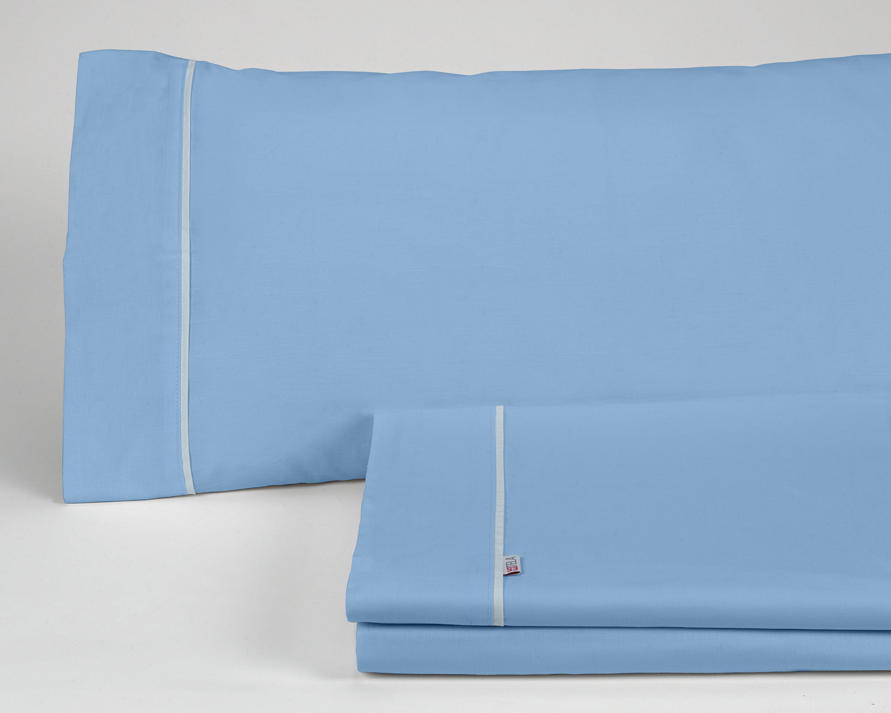 Parure de draps uni bleu clair - lit 150 | Leroy Merlin