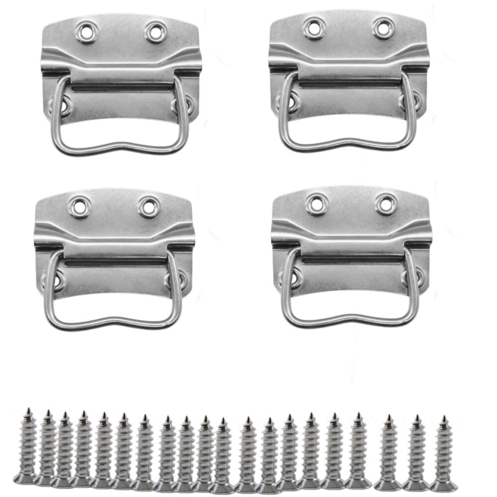 Juego de 4 asas plegables de metal macizo de 90 x 65 mm para cajas en ...