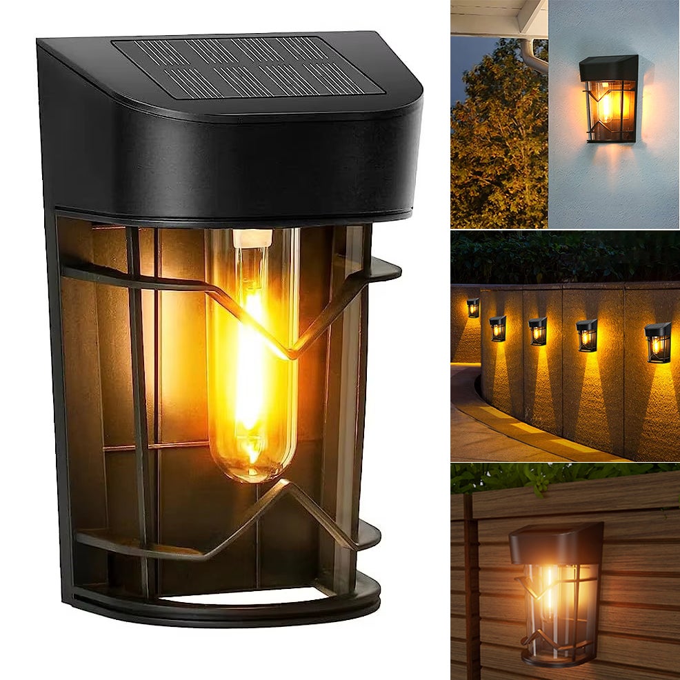 Luces solares para exteriores a prueba de agua, luces solares de pared ...