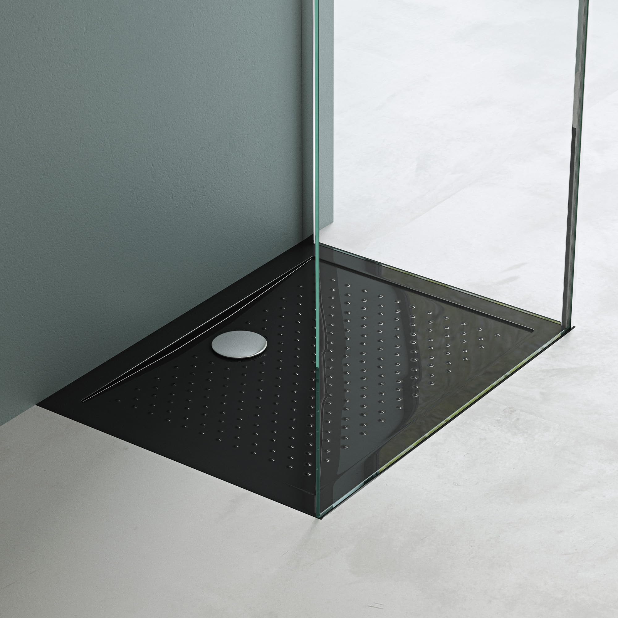 Mai & Mai Receveur de Douche Noir Bac à Douche 75x90x4cm en Acrylique ...