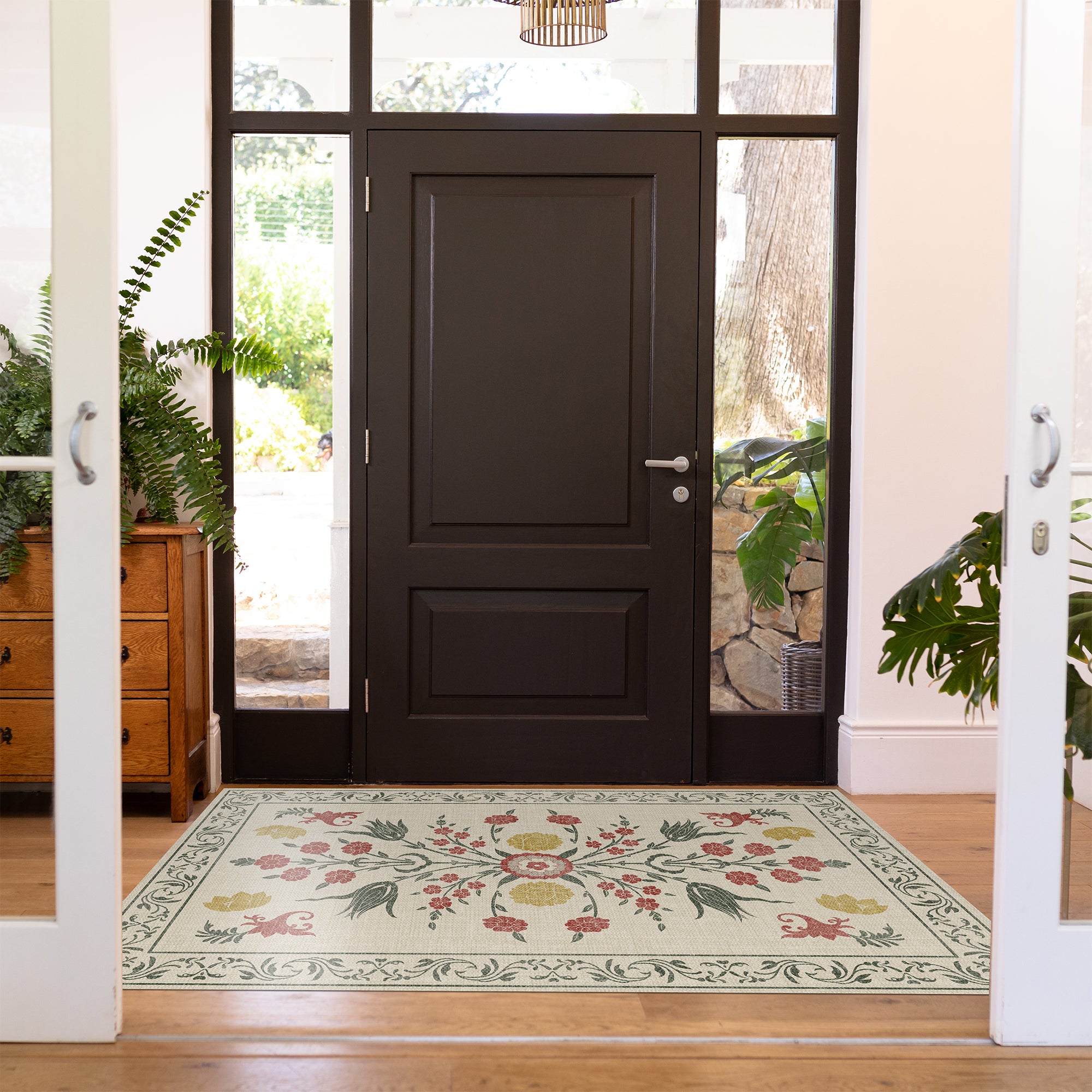 Tapis/ Motifs floraux / 122x183 cm - RECTANGLE/ Créé et fabriqué en ...