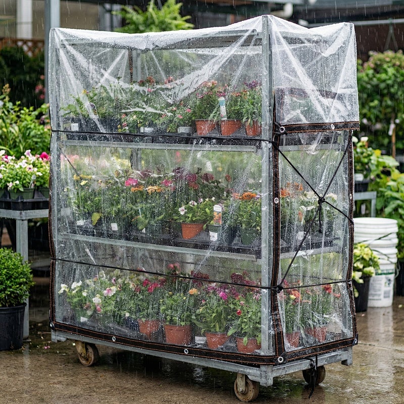 Bâche de protection transparente imperméable avec œillets pour auvent ...
