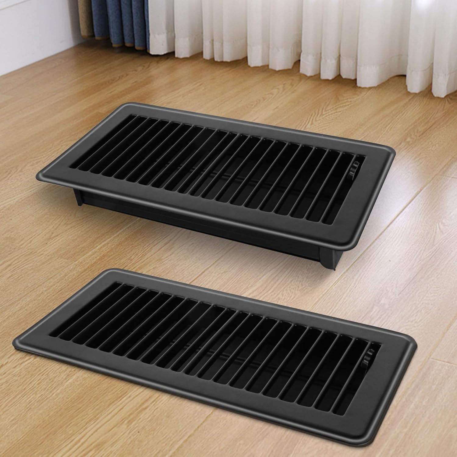 Lot de 2 cache-aérations au sol 10 x 25 cm, cache-aération en métal ...