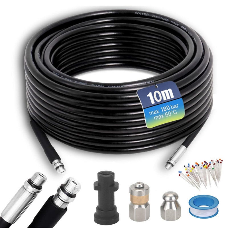 Tuyau Déboucheur Canalisation 10M,180Bar 60℃, furet karcher compatible ...