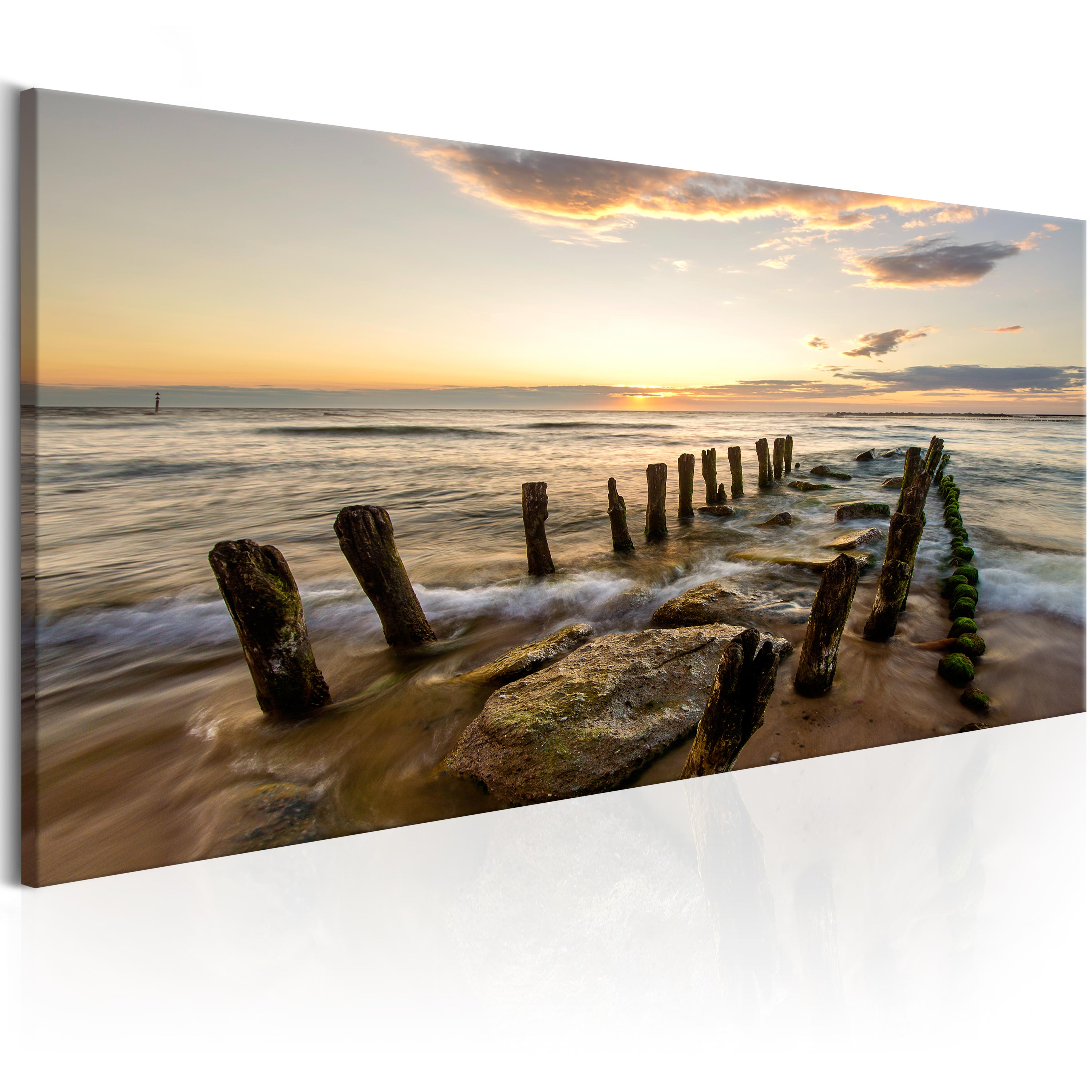 Tableau - Wooden Breakwaters [120x40] | Leroy Merlin
