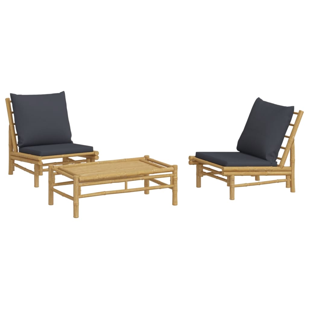 Conjunto de muebles de jardín para exterior 3 piezas con cojines de ...