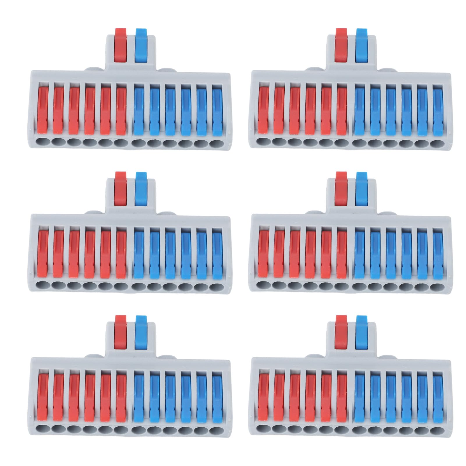 Lot de 6 borniers de rail DIN 2 entrées 12 sorties connecteur d ...