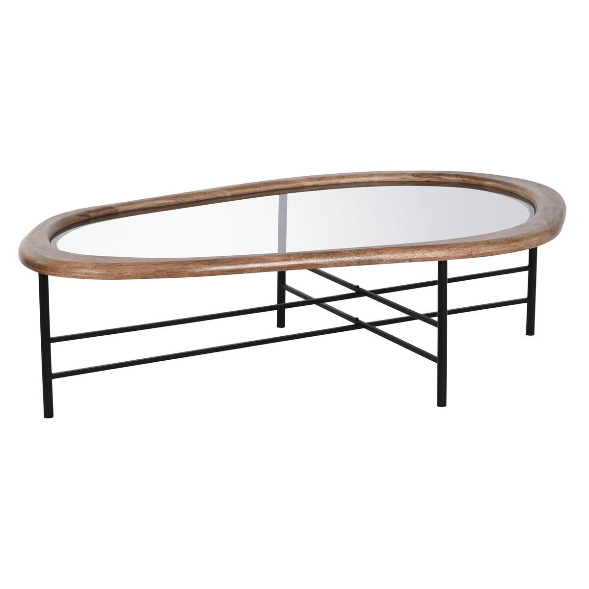Table Basse Home ESPRIT Marron Noir Verre Bois d'épicéa 120 x 69 x 33 ...