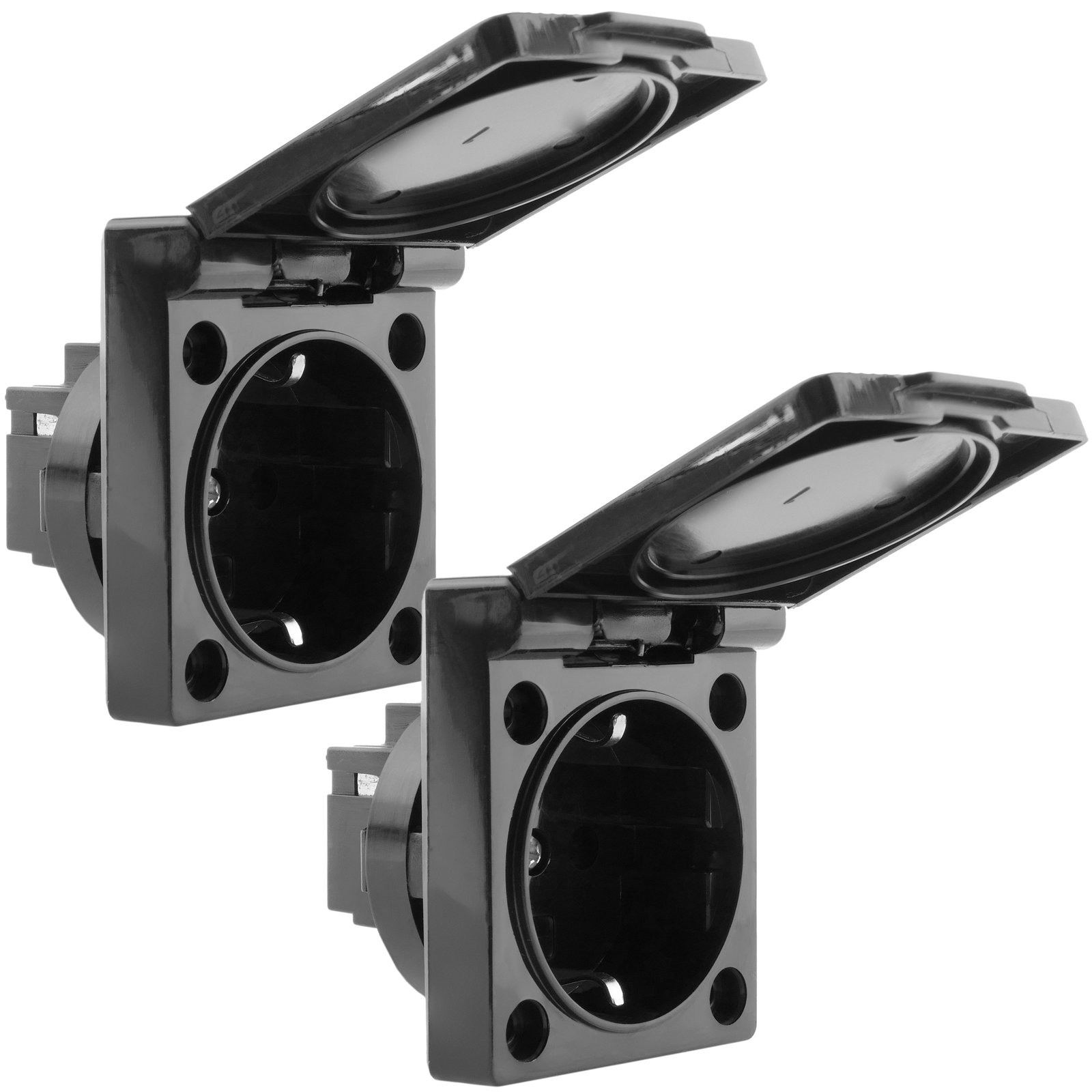 Base de enchufe schuko empotrable IP44 a tornillo con tapa de color ...