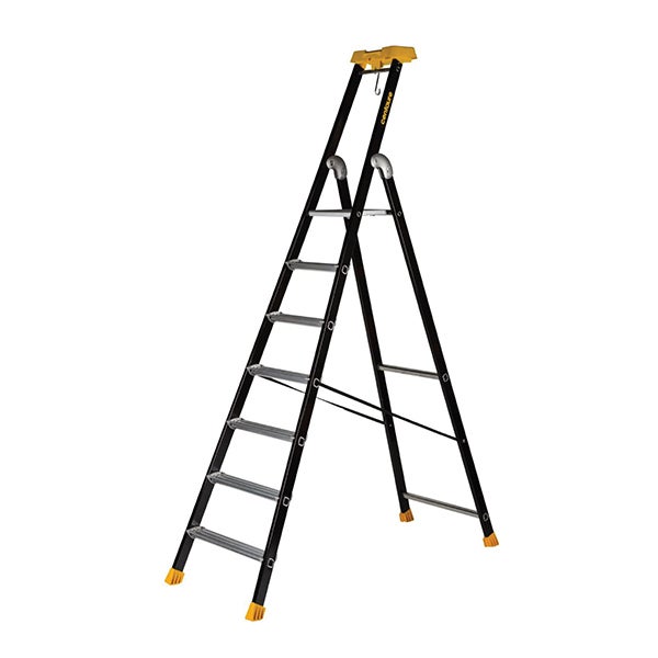 Escabeau pro 7 marches - Hauteur max. de travail 3.54m - 439207 | Bricoman