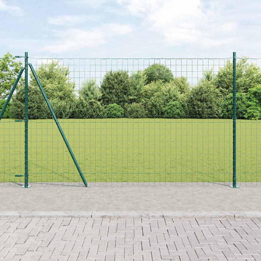 Clôture Euro Extérieure avec Base en Béton 10 x 1,6 m Vert | Leroy Merlin