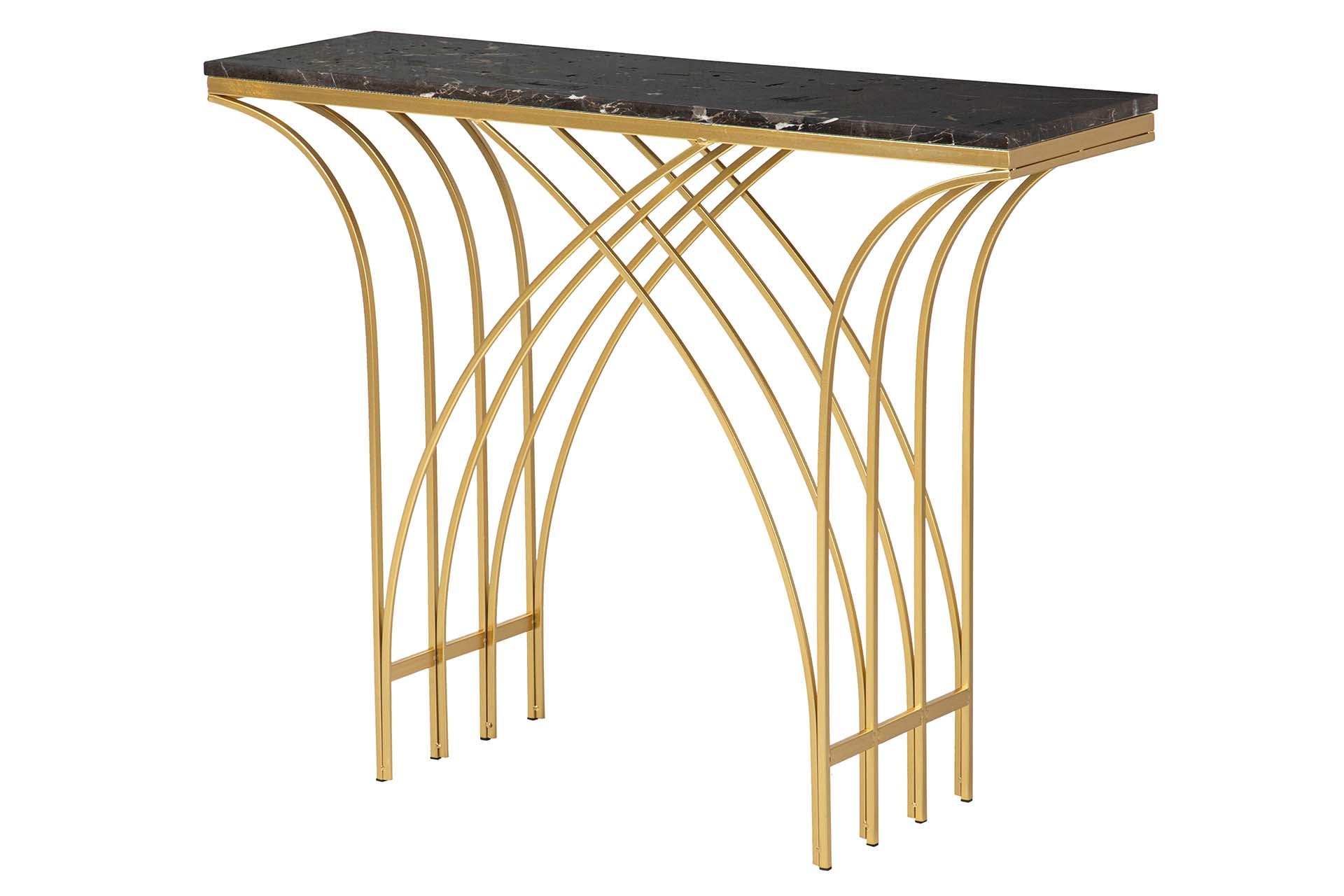 Consola Metal Marmol Negro 104X30X79 Cm | Leroy Merlin